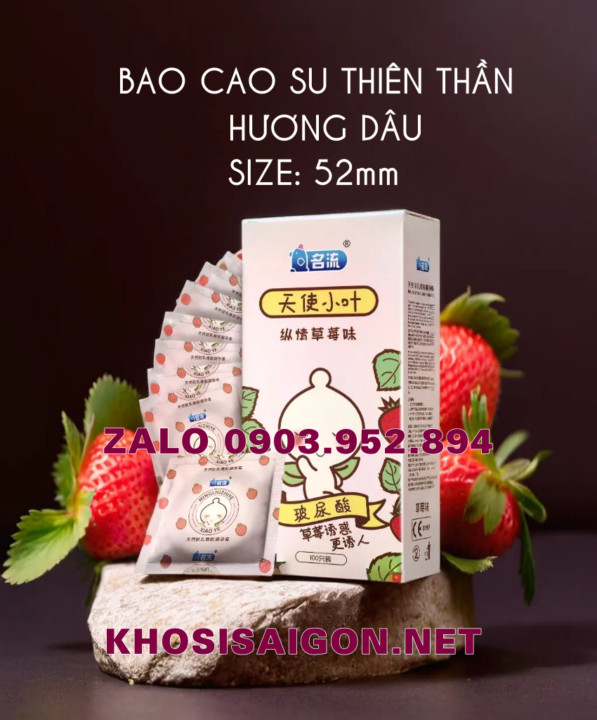 Bao cao su nội địa Trung Mingliu thiên thần hương dâu - Bao cao su nội địa trung TpHCM